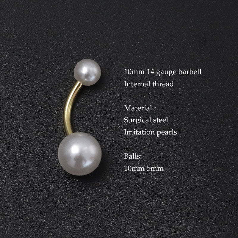 Pearl Belly Button Ring - 14G - PiercingArt