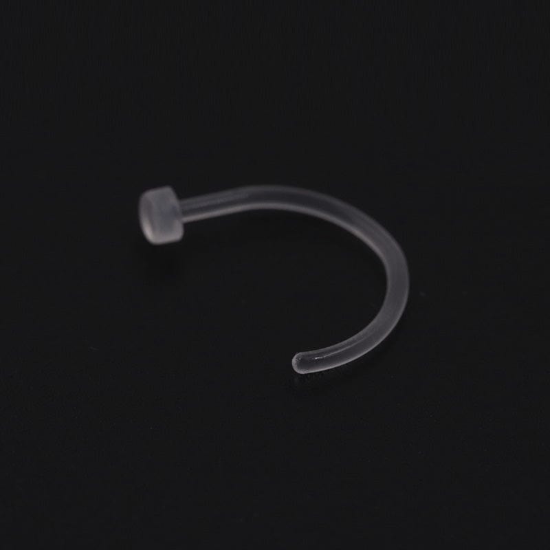 Clear Nose Piercing Retainer - 20g J Shape (10pcs) - PiercingArt